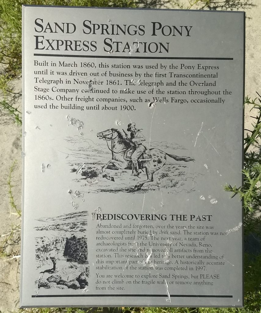 2019 loneliest road - part 4, Fallon: Pony Express and the Sand Springs ...